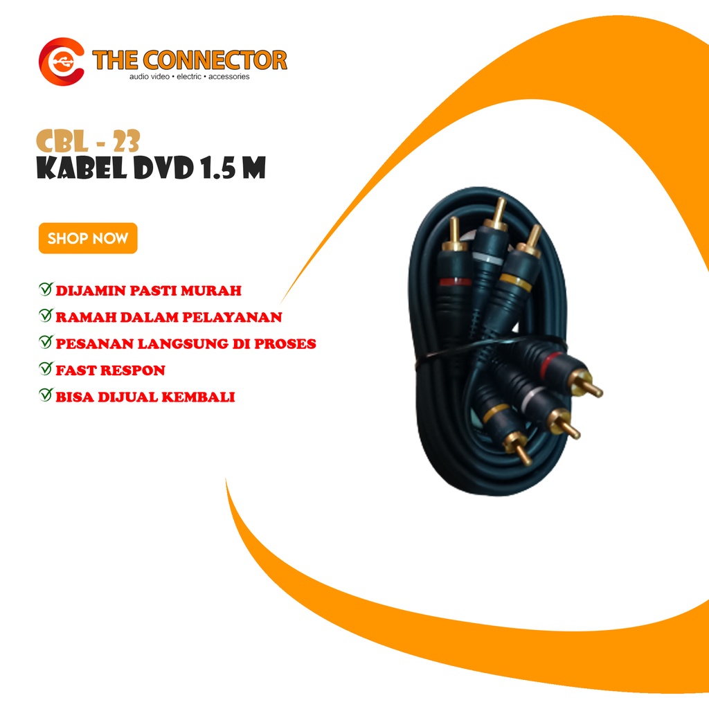 Jual KABEL VCD/DVD 3 RCA BIRU RAYDEN 1.5M | Shopee Indonesia