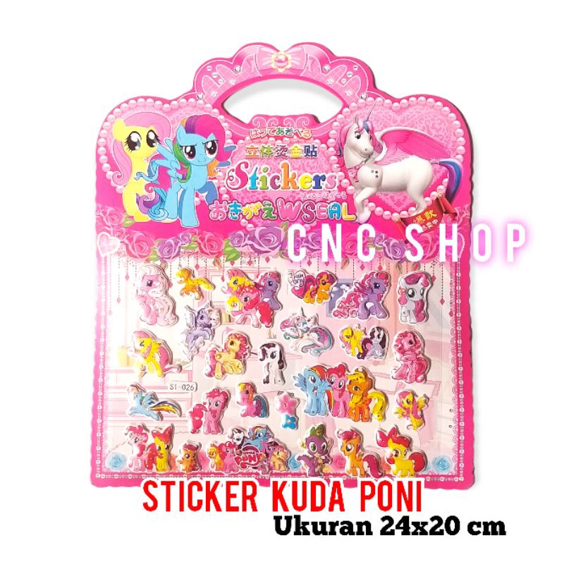 Jual Stiker Timbul Hologram 24x20cm Karakter Anak Kuda Poni Mobil ...