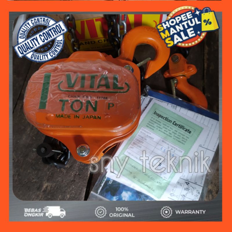 Jual VITAL Chain Block/Takel Manual 1 Ton x 7 Meter Made in Japan ...