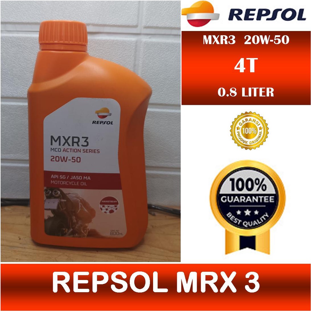 Jual Oli Repsol MXR3 20W-50 API 800ml (100% asli) | Shopee Indonesia
