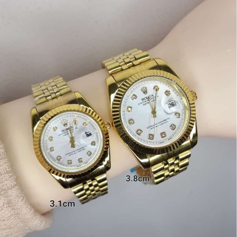 Jual JAM TANGAN ROLEX COUPLE PERMATA TALI RANTAI PREMIUM | Shopee Indonesia