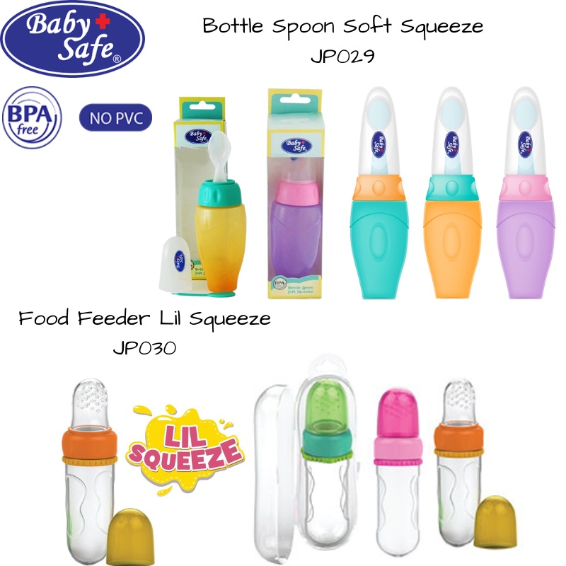 Jual Baby Safe Bottle Spoon Soft Squeeze JP029 Botol Sendok Makan Bayi Food Feeder Lil Squeeze ...