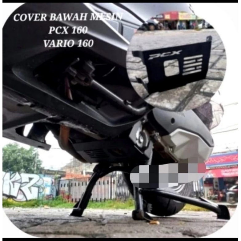 Jual cover tutup pelindung mesin pcx 160 vario 160 engine guard pcx 160 Hitam | Shopee Indonesia