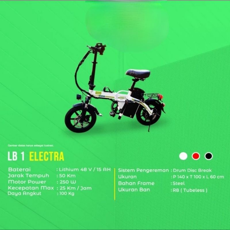 Jual Sepeda Lipat Listrik Uwinfly (E-Bike) LB1 / LB 1 Lithium Bike ...
