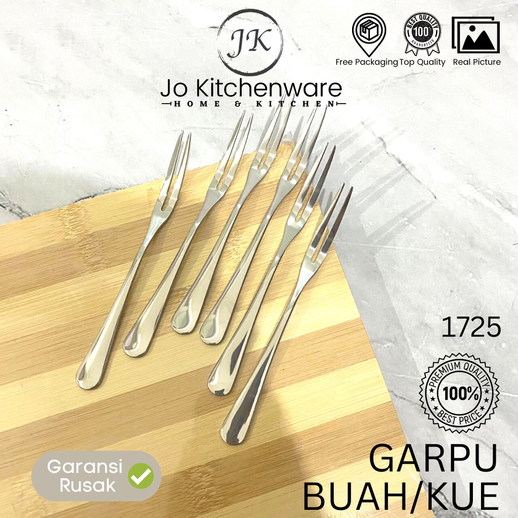 Jual Garpu dessert stainless steel / Garpu buah atau kue tebal set 6 ...