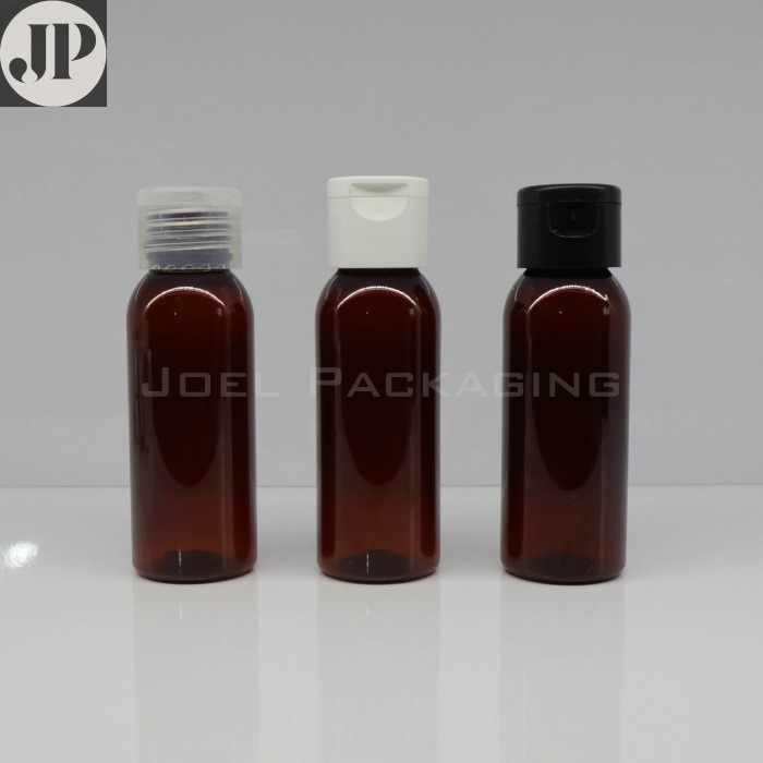 Jual BOTOL 60ML AMBER FLIPTOP CLEAR PUTIH HITAM 60 ML PET TEBAL - Tutup Clear | Shopee Indonesia