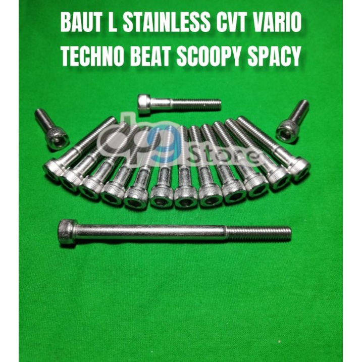 Jual BAUT L STAINLESS BAUT BLOK BLOCK CVT COVER CVT HONDA BEAT FI ESP SCOOPY VARIO TECHNO ...