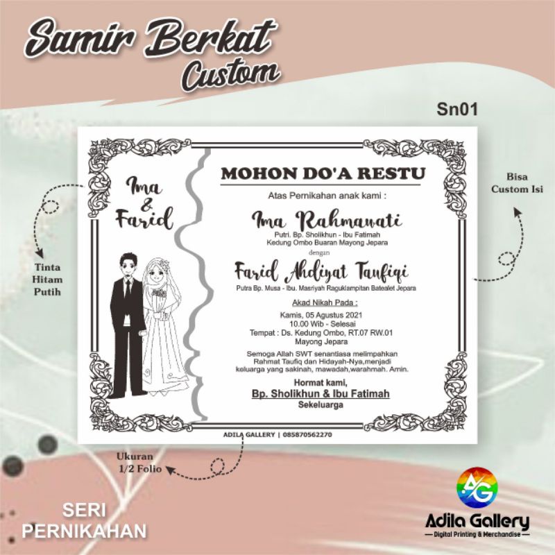Jual SAMIR PERNIKAHAN / SAMIR BERKAT / UNDANGAN SAMIR / SAMIR NASI ...