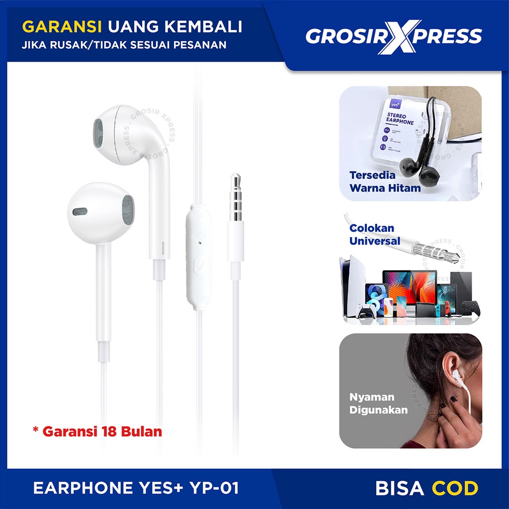 Jual Headset Kabel Yes+ YSYP01 Earphone Henset Hp Android With ...