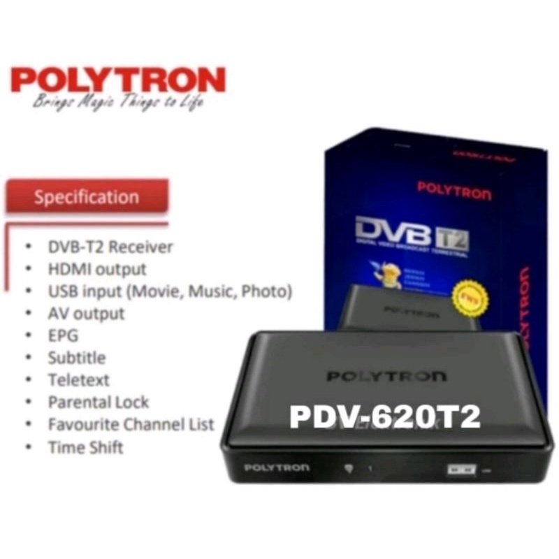 Jual POLYTRON PDV-620 T2 / PDV-700 T2 set top box | Shopee Indonesia