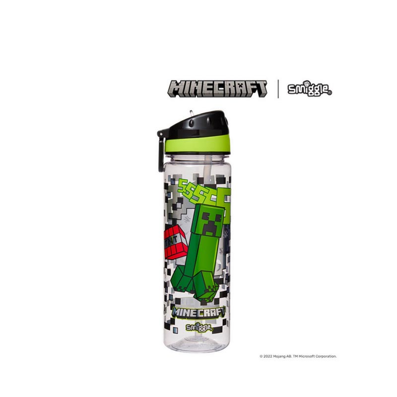 Jual Smiggle Minecraft Drink Up Plastic Bottle 650Ml - IGL449546BLK ...