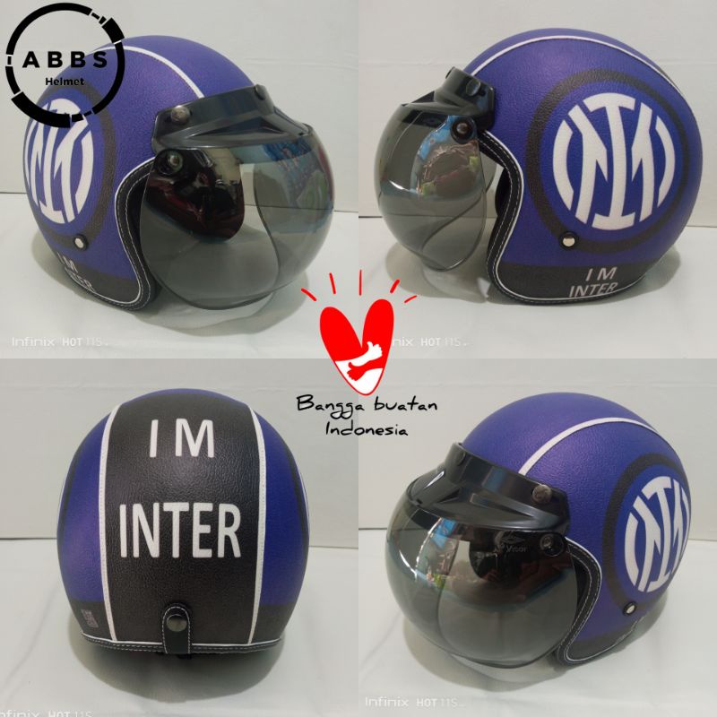 Jual HELM BOGO RETRO INTER MILAN NEW DESIGN | Shopee Indonesia