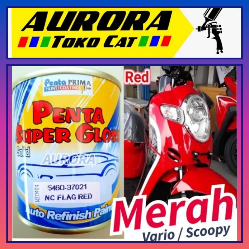 Jual Cat Scoopy Vario Merah Bendera Penta Supergloss NC Flag Red 5460-37021 Duco 200cc | Shopee ...