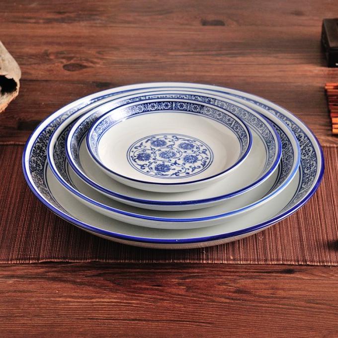 Jual Piring Hidangan Porselen Biru Dan Putih Kuno Piring Keramik Model ...