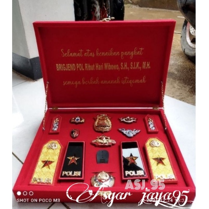 Jual perlengkapan/atribut polisi pangkat costum brigjen set box isi ...