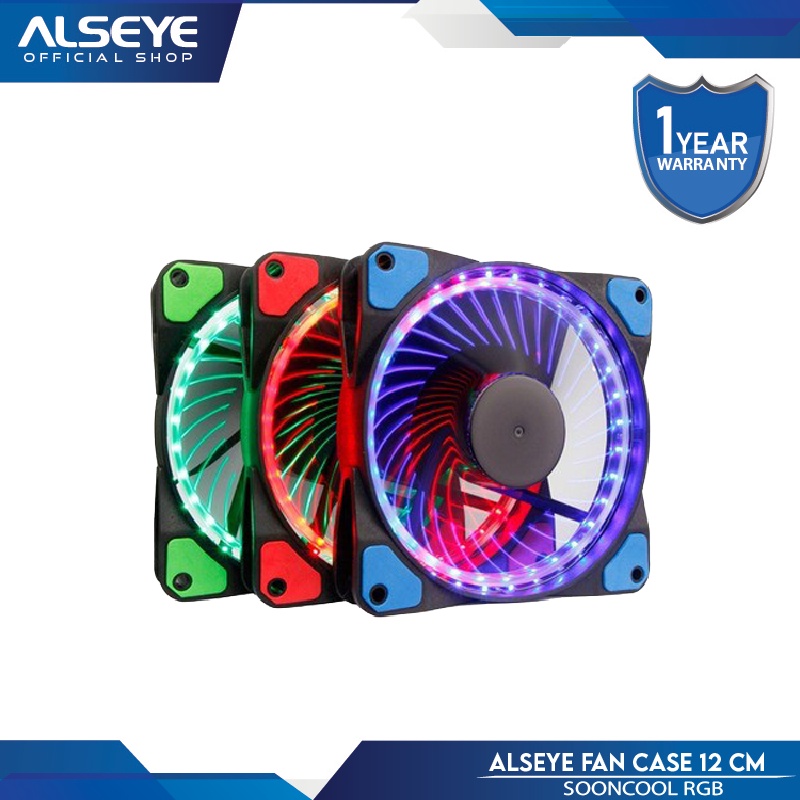 Jual ALSEYE Fan Casing 12cm RGB Case LED Sooncool Connector 3pin + 4 ...