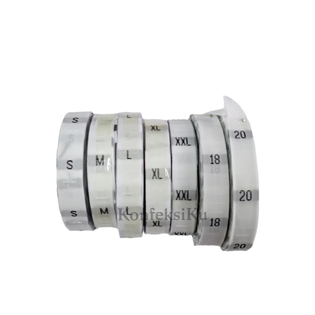 Jual Label Size Ukuran SML woven putih roll | Shopee Indonesia