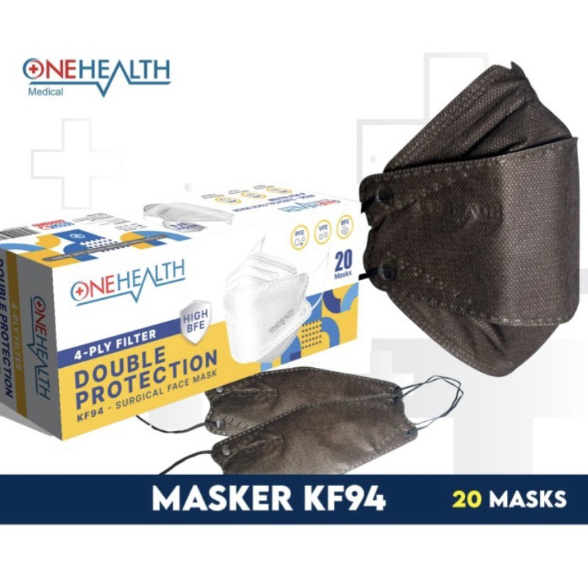 Jual Masker Cantol Medis Onehealth KF94 4ply HITAM Mask KF94 Earloop ...