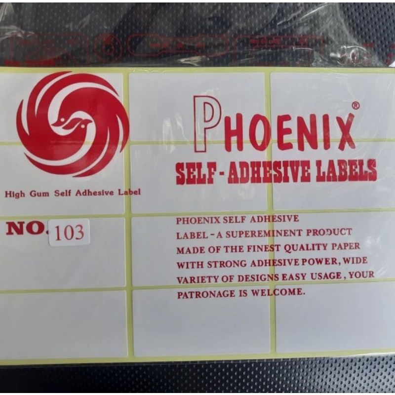 Jual Sticker Label / Label Harga No 103 Phoenix (32 x 64 mm) | Shopee ...