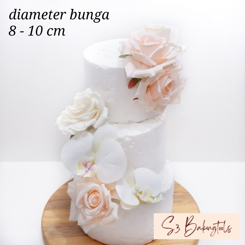 Jual Cake Topper hiasan kue artificial Flower elegant rose set | Shopee Indonesia