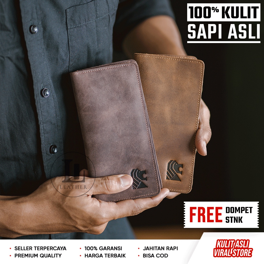 Jual Dompet Panjang Pria Kulit Asli Original Bermerek Model Crazy Horse ...
