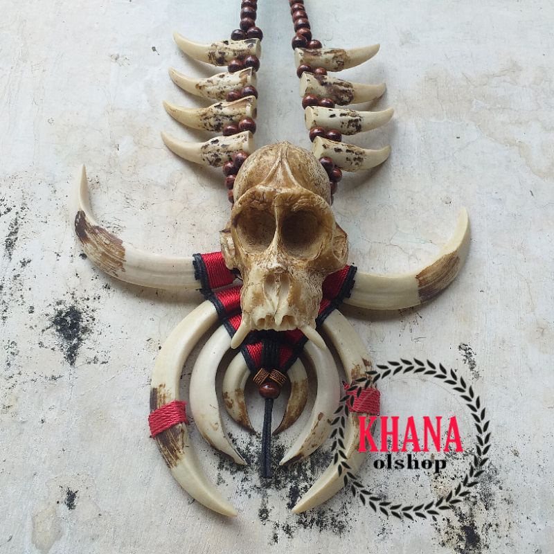 Jual Kalung Etnik Dayak Rangkaian Taring Babi Adat Kalimantan | Shopee Indonesia