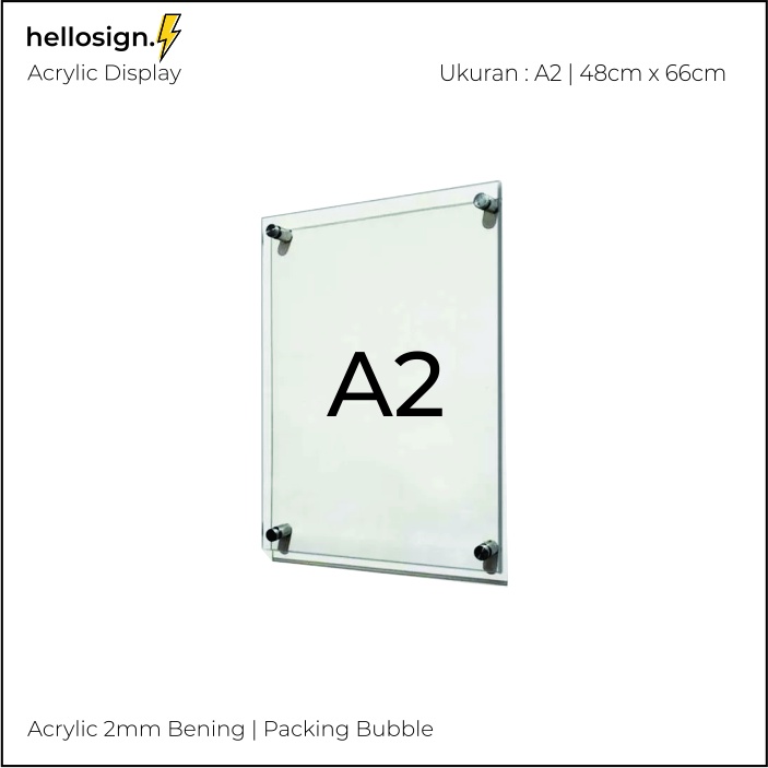 Jual Acrylic Display Wall Poster | Frame | Bingkai Display Akrilik A2 ...