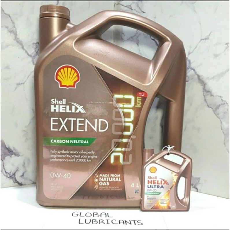 Jual Shell Helix EXTEND 0W-40 API SP 4 Liter (Oli Mesin Fully Synthetic 20.000km) | Shopee Indonesia
