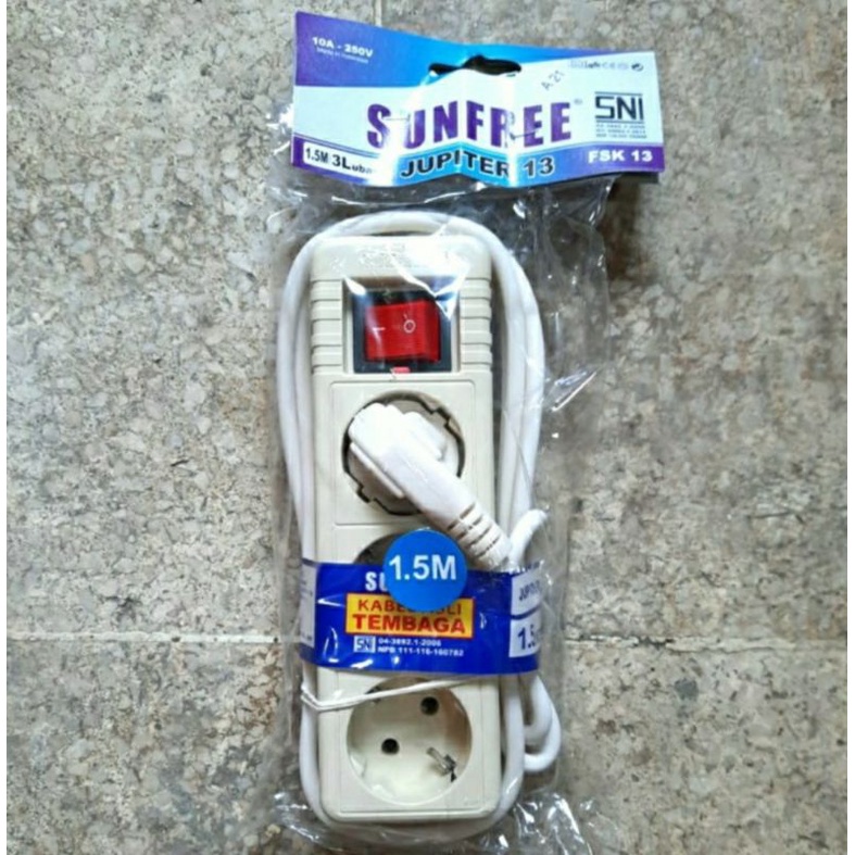 Jual STOP KONTAK ARDE SAKLAR + KABEL 1,5 METER 3 LUBANG | Shopee Indonesia