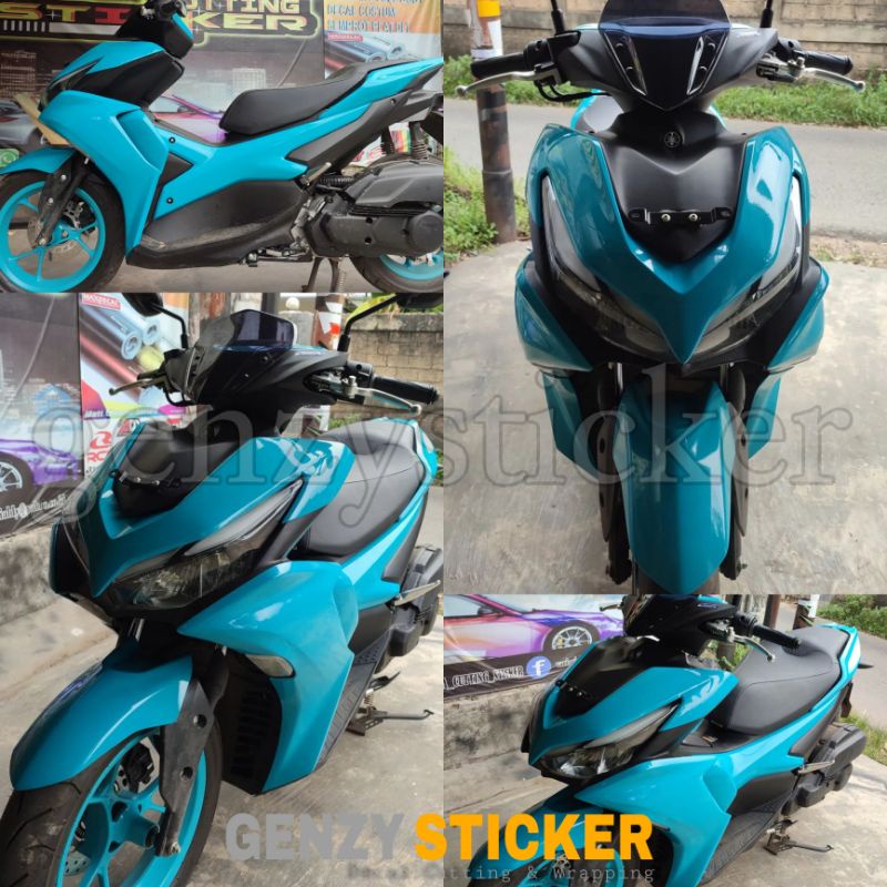 Jual stiker skotlet biru tosca glossy kilat sticker scotlite biru telor ...