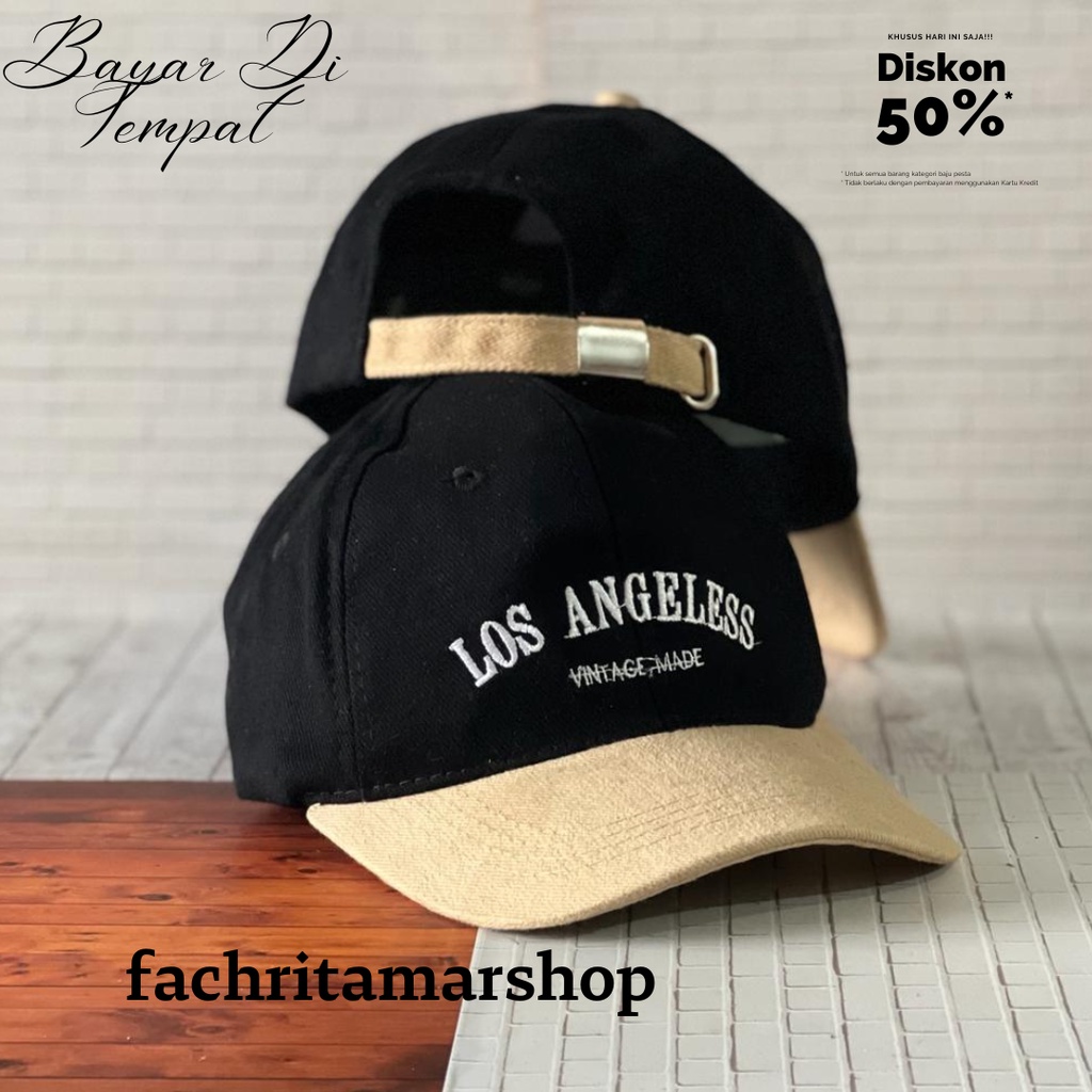 Jual Topi Baseball Unisex Cap Bordir LA Vintage Made Cakop Besi ...