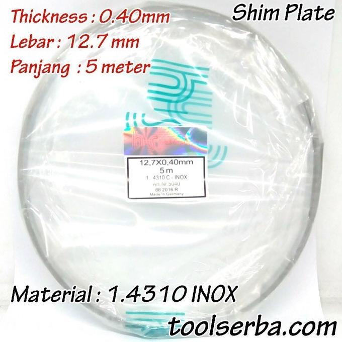 Jual Shim Plate Thickness 0.4Mm X 12.7Mm X 5Meter Feeler Gage-Gauge ...