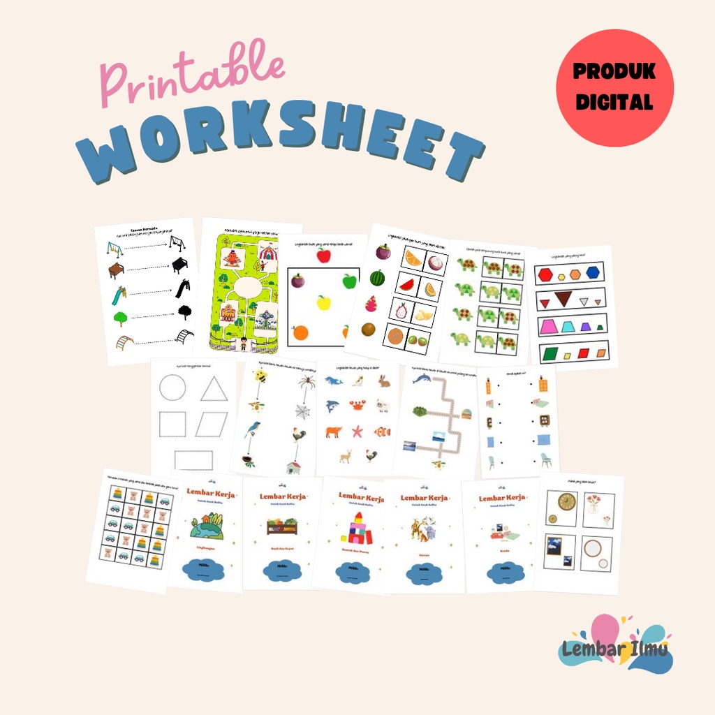 Jual Printable Worksheet Lembar Aktivitas Anak Preschool/PAUD/TK (DIGITAL FILE/PDF) | Shopee ...