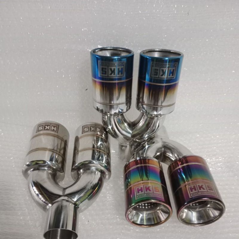 Jual KNALPOT RACING MOBIL HKS DOUBLE REMOS CABANG FULL STENLIS UNTUK ...