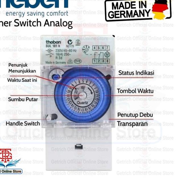 Jual Timer Switch Analog 100-240V AC 24 Jam TheBen SUL 181 D H Original ...
