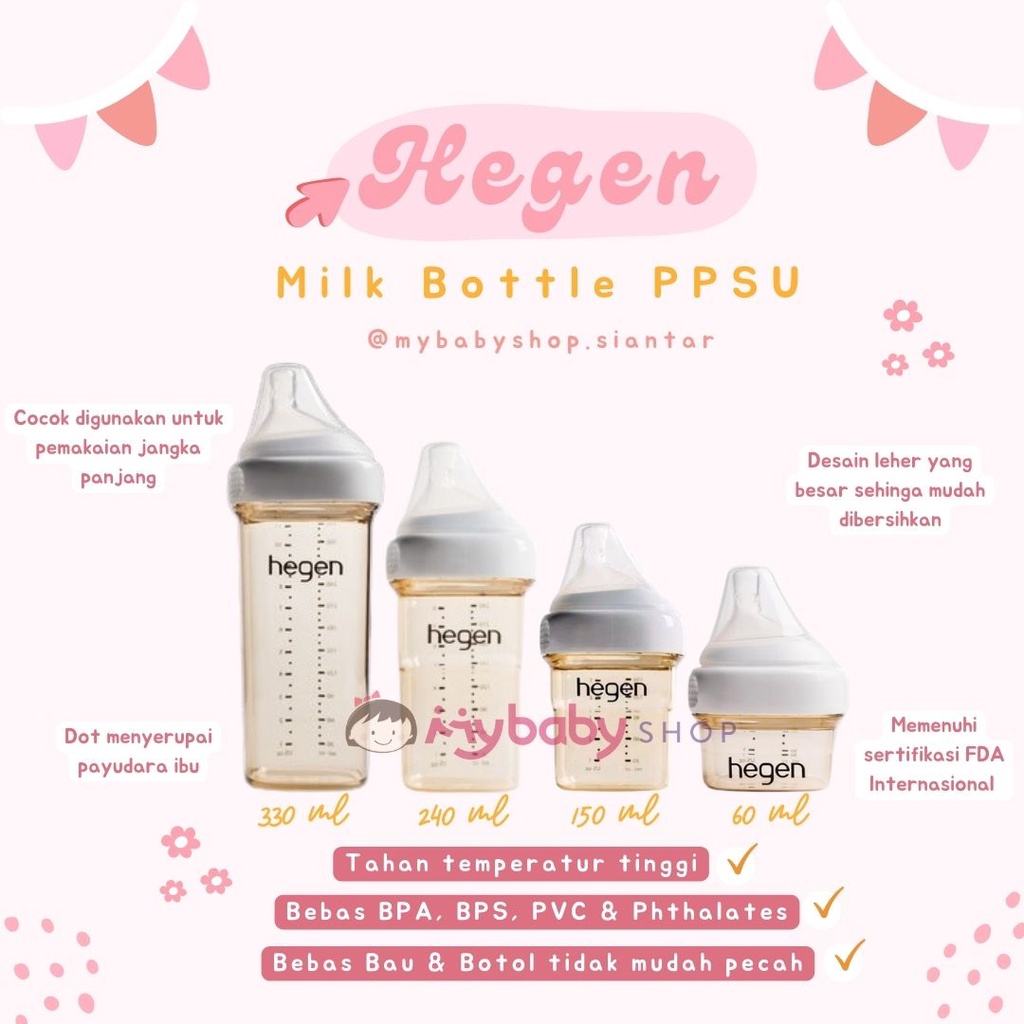 Jual HEGEN PCTO FEEDING BOTTLE PPSU (ISI 1) 60ML - 150ML - 240ML - 330ML | BOTOL SUSU BAYI ...