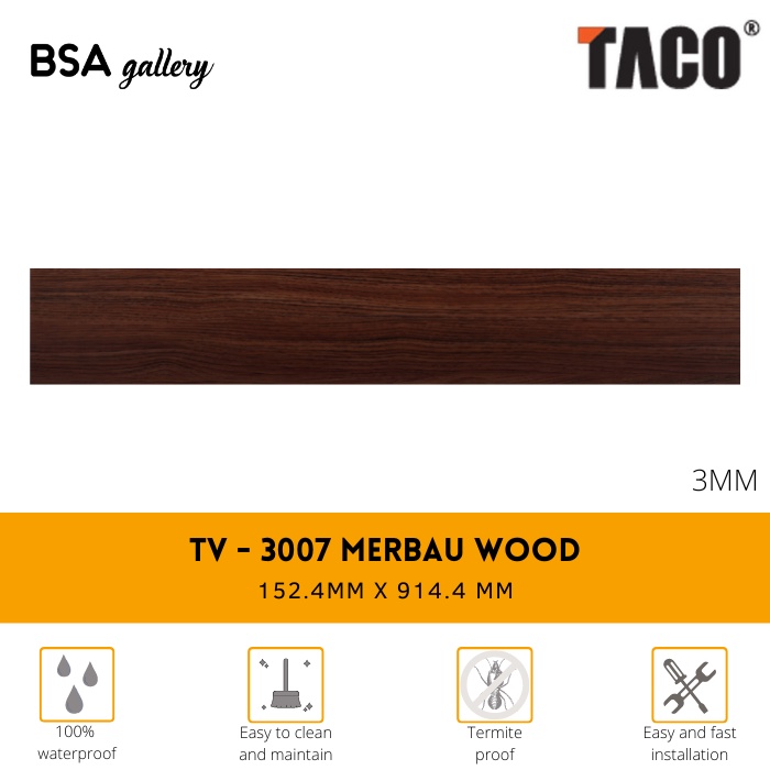 Jual TACO VINYL 3MM TV 3007 MERBAU WOOD / LANTAI KAYU VINYL / WOOD ...