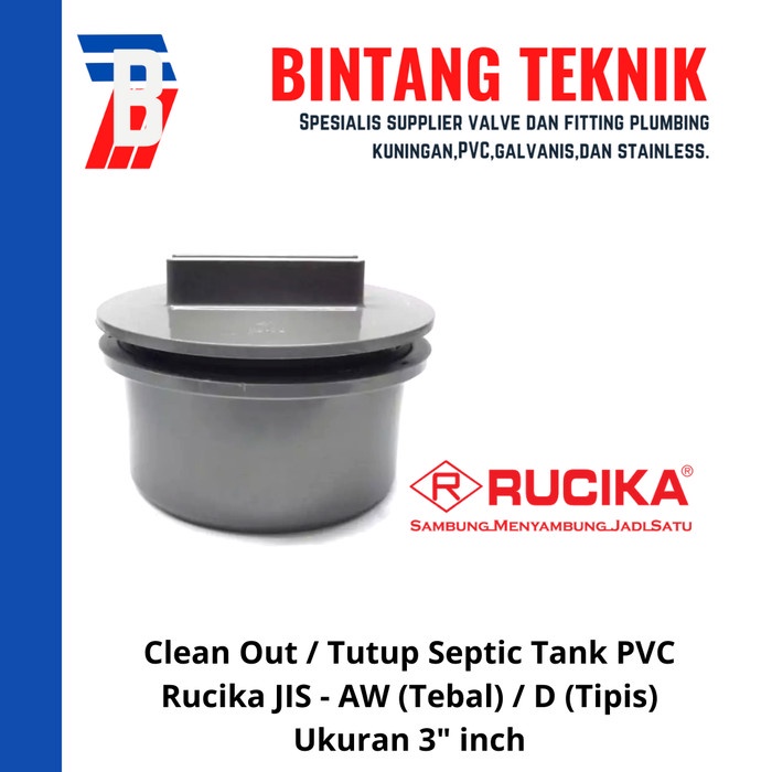Jual Fitting Clean Out / Tutup Septic Tank Pvc Rucika 3" Inch | Shopee ...