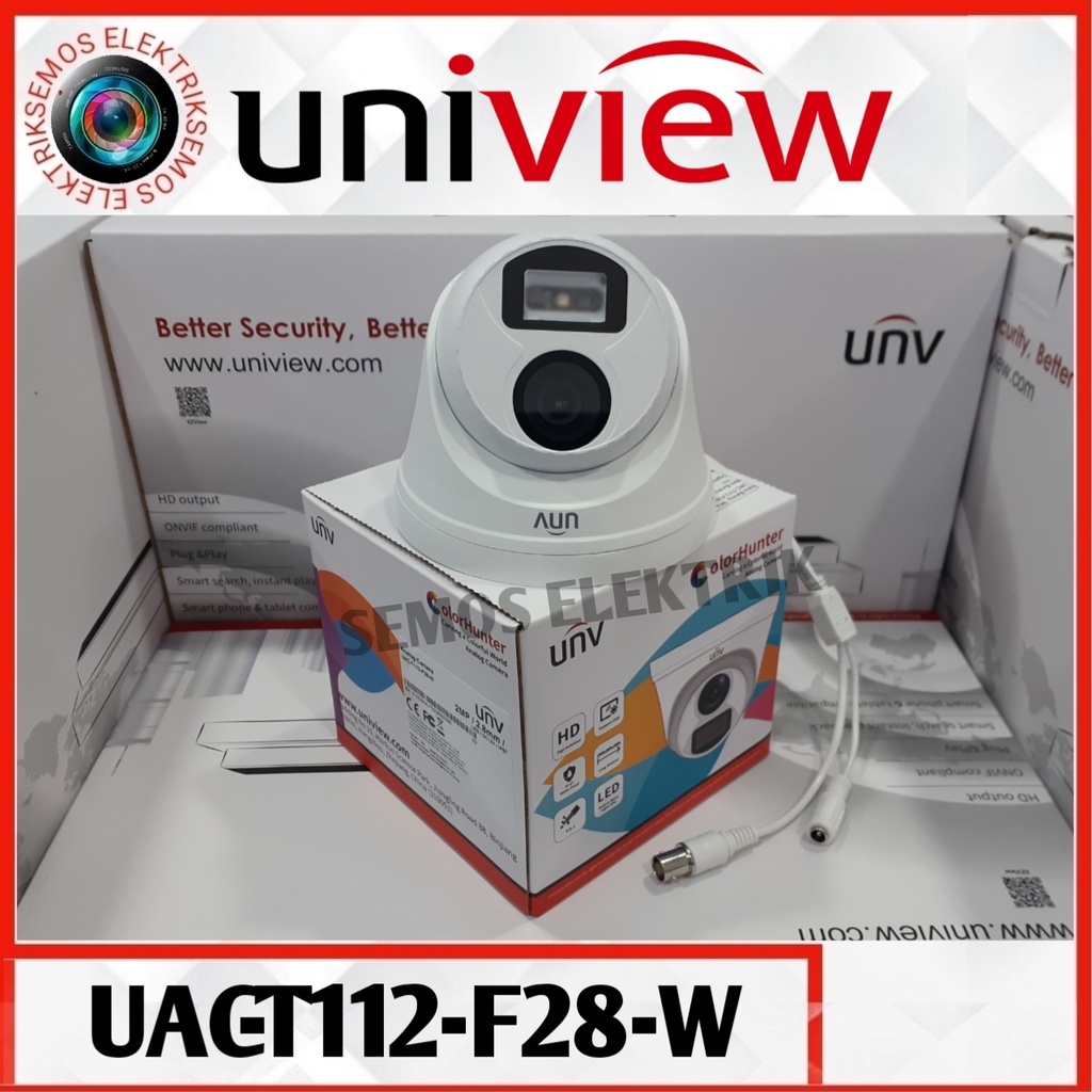 Jual CAMERA CCTV INDOOR 2MP FULL COLOR HUNTER UAC-T112-F28-W UNIVIEW ...
