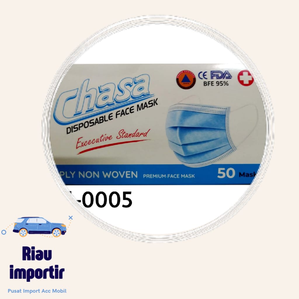 Jual Masker Chasa Earloop 3ply Sekali Pakai Kemenkes - BIRU Polos ISI ...
