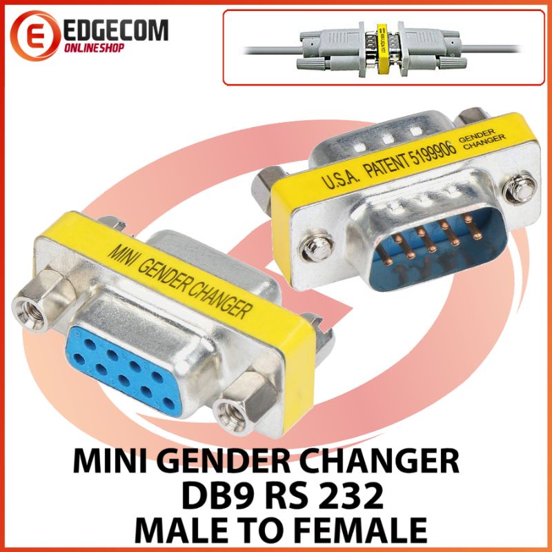 Jual Gender / Konektor RS232 SERIAL DB9 Male to Female 9 Pin Adapter | Shopee Indonesia