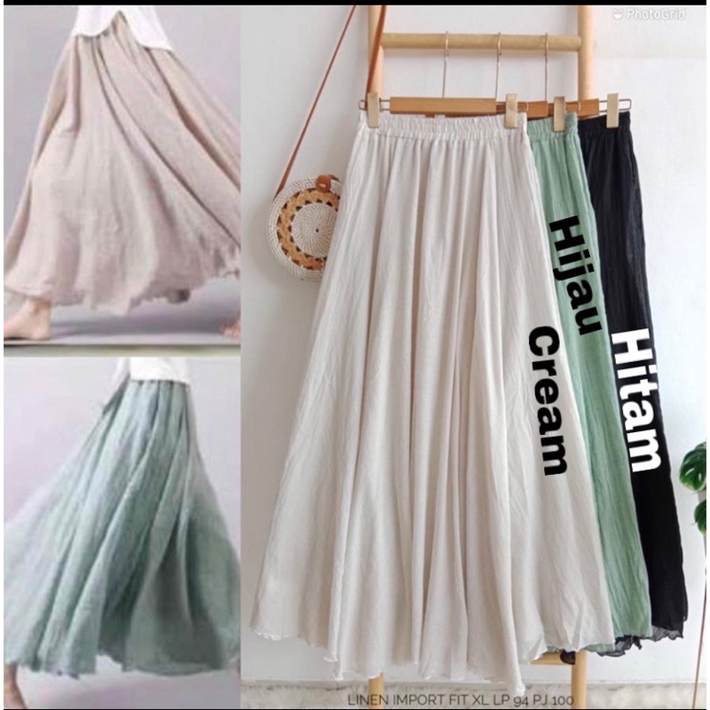 Jual Bestseller!!! rok linen import by london girl | Shopee Indonesia