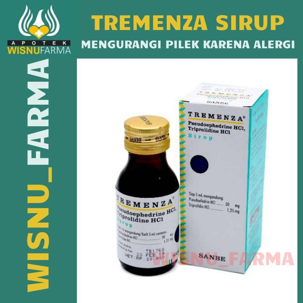 Jual TREMENZA SIRUP 60ML UNTUK PILEK ANAK | Shopee Indonesia