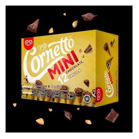 Jual Wall's Ice Cream Mini Cornetto Choco & Vanilla 12X28ml | Shopee ...