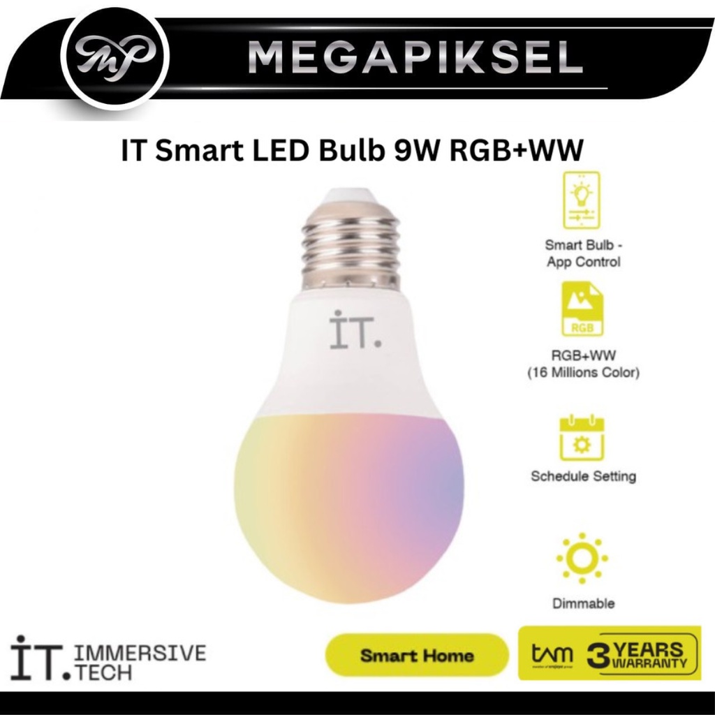Jual IT Smart LED Bulb 9W RGB+WW | Shopee Indonesia