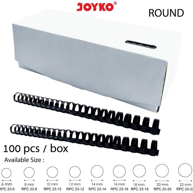 Jual Joyko Binding Ring Plastic Comb Spiral Jilid Round F4 1 Box 100 ...