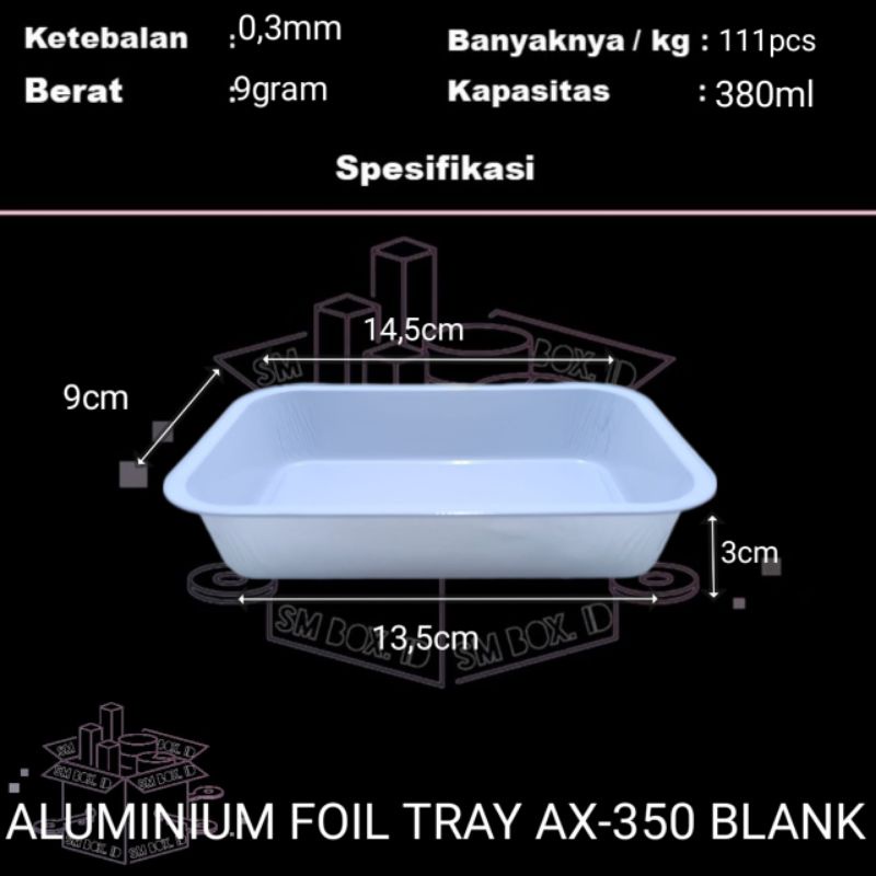 Jual (10 PCS) Alumunium foil tray AX 350 Putih tanpa tutup - Aluminium ...