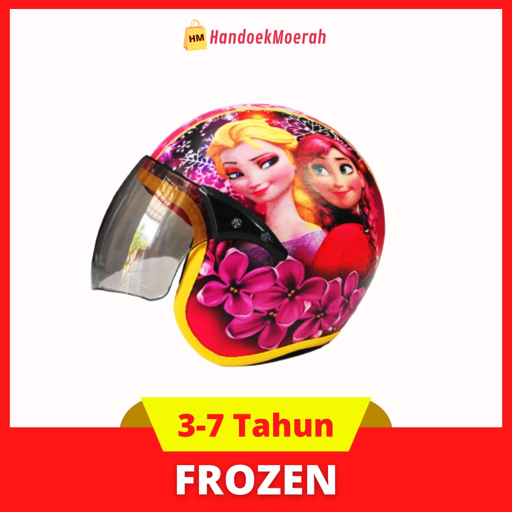 Jual Helm Anak HALF FACE FROZEN Murah / Helmet Non SNI / Helm Karakter ...