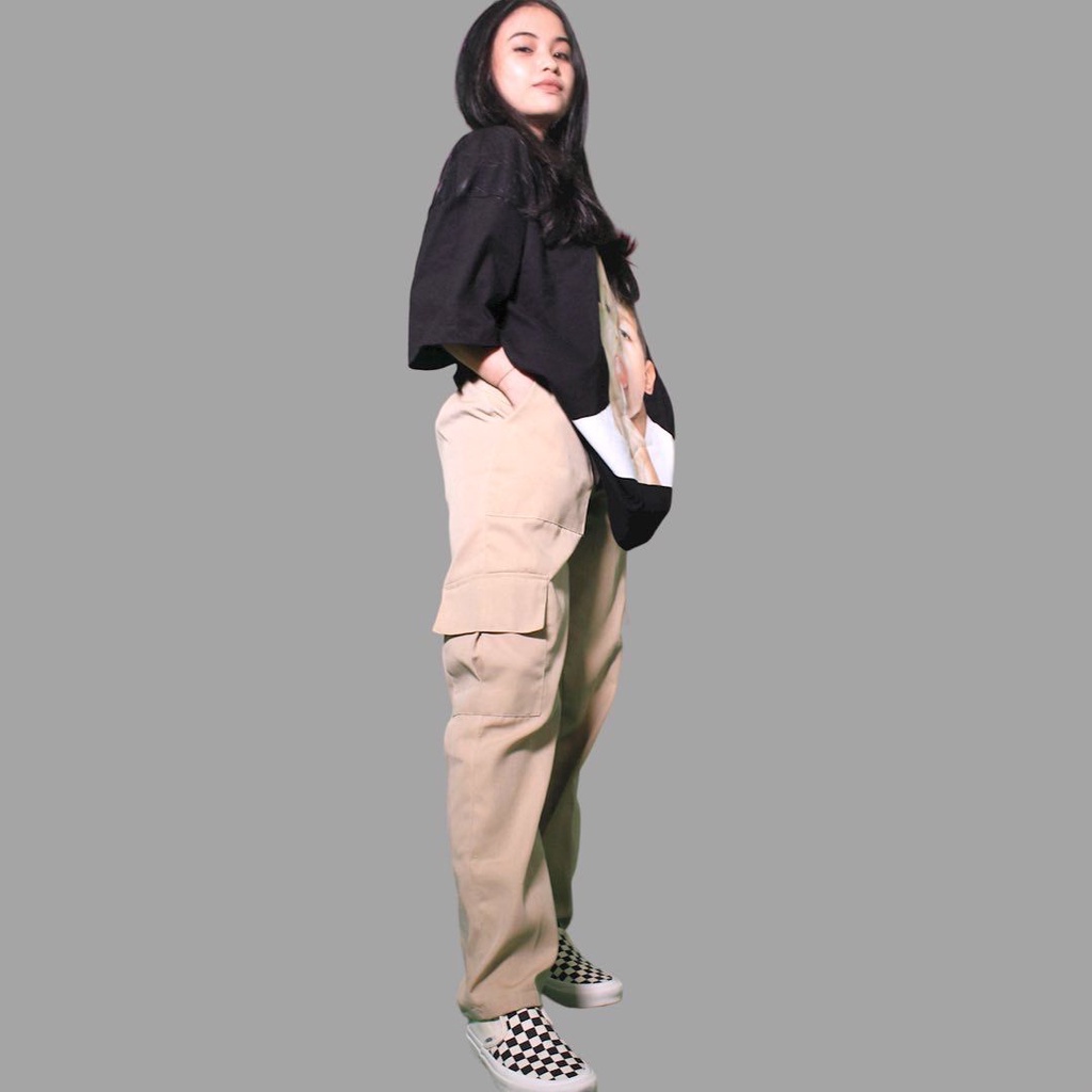 Jual STACIE PANTS POKECT CELANA CARGO WANITA PRIA UNISEX COKSU BLACK ...