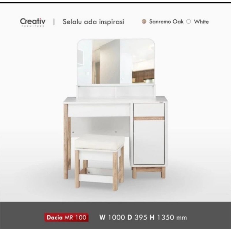 Jual meja rias dresing table meja kaca meja rias DACIA MR 100 | Shopee ...